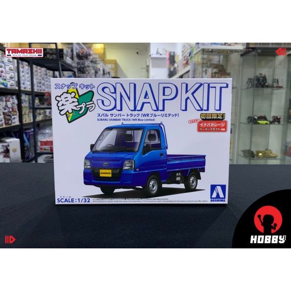 Aoshima The Snap Kit Subaru SAMBAR Truck (WR Blue Limited) (Scale 1/32 ...
