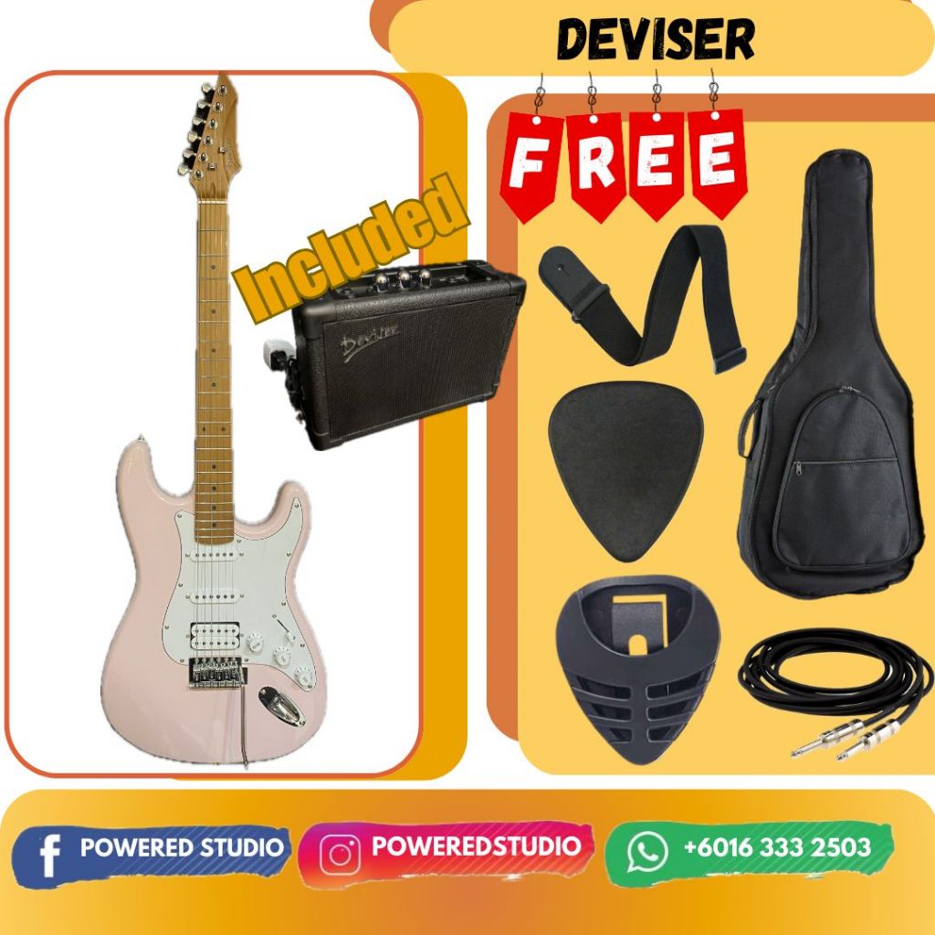 Deviser Electric Guitar Humbucker (15 Watt Guitar Amp INCLUDED ...