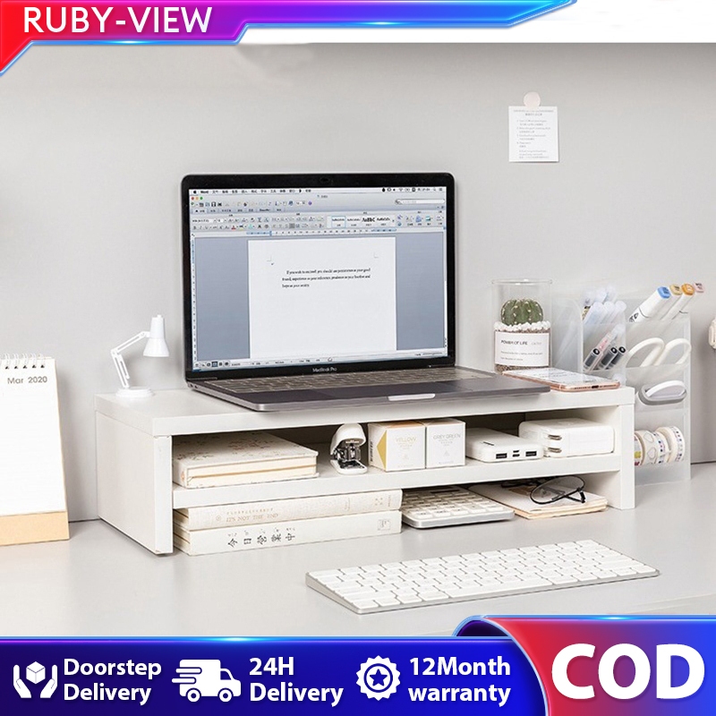 RUBY Laptop PC Desktop Monitor Increased Shelf Stand 2 Layer Keyboard ...
