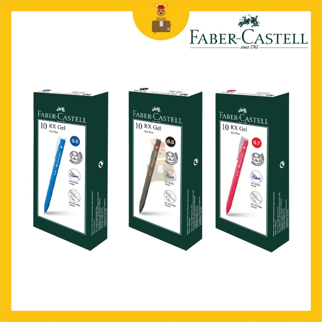 FABER CASTELL 10PCS Rx Gel Pen (0.5mm / 0.7mm) (PER BOX) | Shopee Malaysia