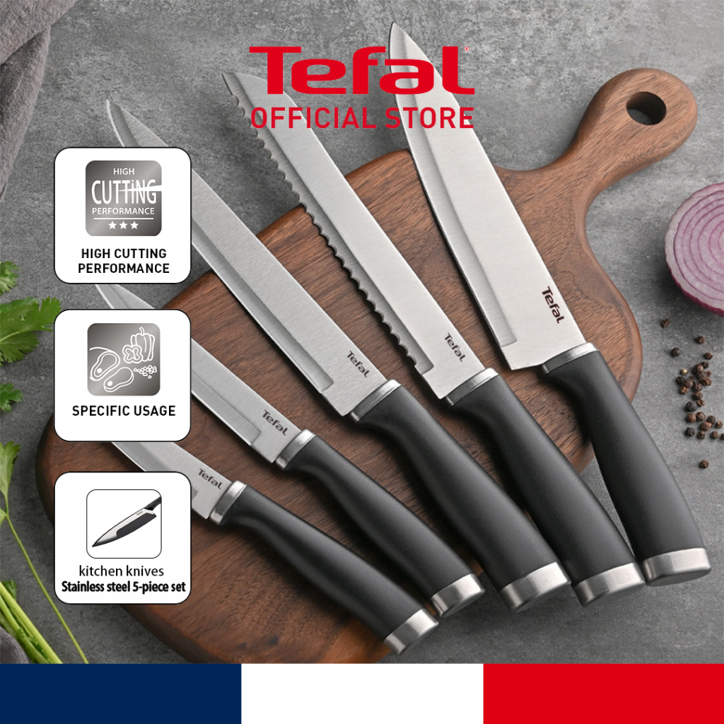 Tefal stainless steel kitchen chef knife, meat cutting knife, bread ...