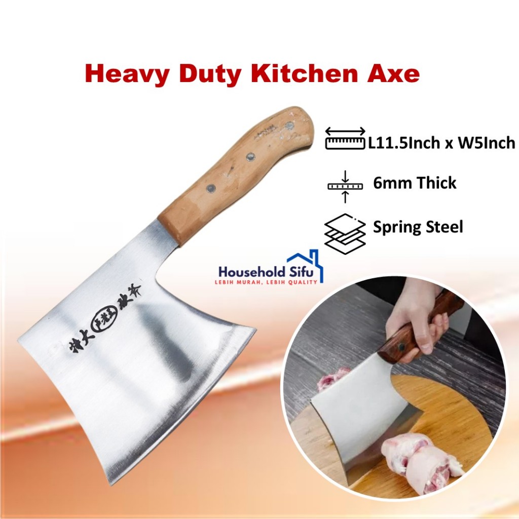 Spring Steel Axe Kitchen Axe Heavy Duty Kitchen Boning Axe Kitchen ...