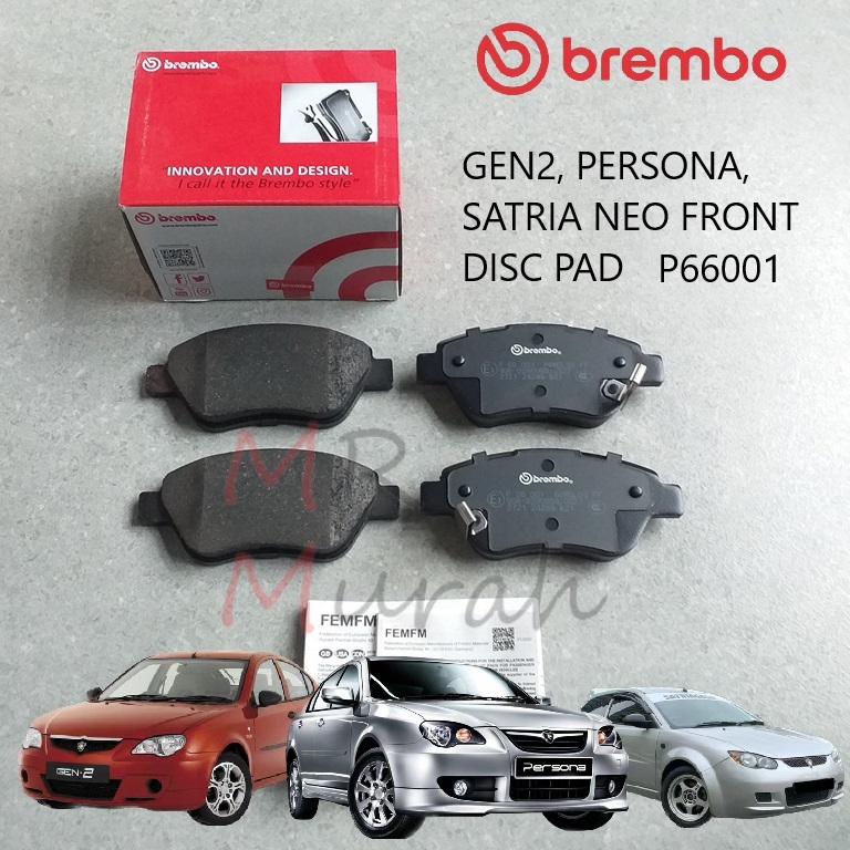 Original Brembo P66001 Gen2, Persona, Satria Neo Front Brake Pad/ Disc ...
