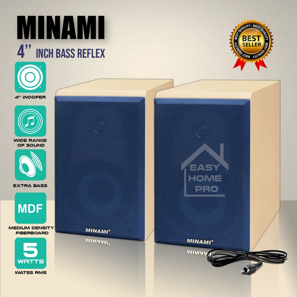 MINAMI M-938 4" Passive Speakers Bookshelf Speakers Pair | Home Stereo ...