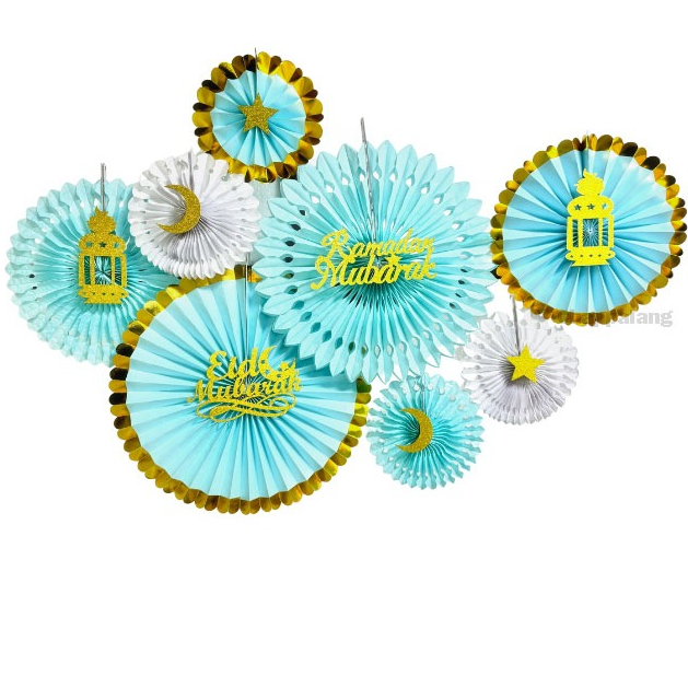 2025 Raya Ramadhan Paper Fan Hanging Living Room Office Deco Bukak ...