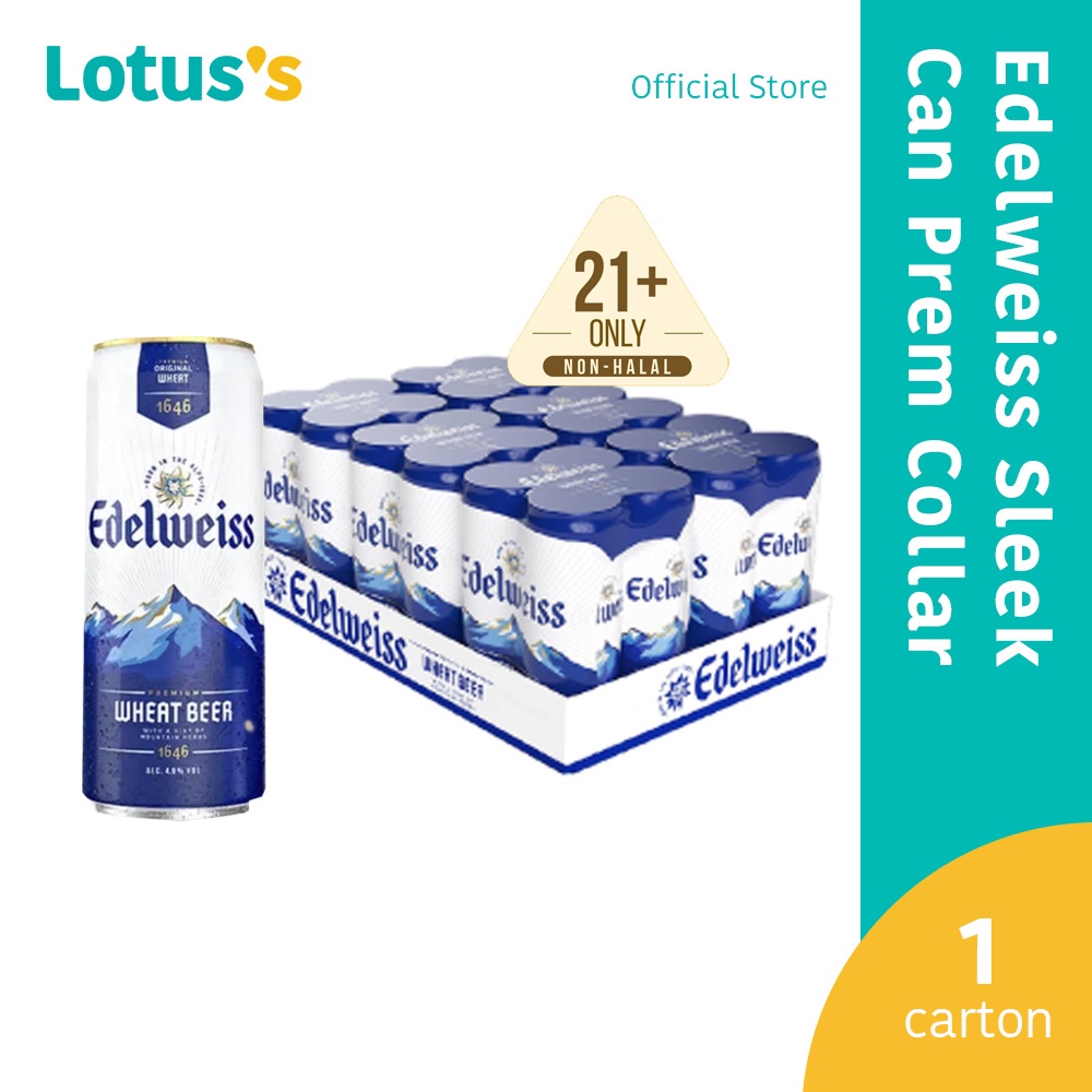 Edelweiss Sleek Can Prem Collar x 4 cans x 6 packs (1 Carton) | Shopee ...