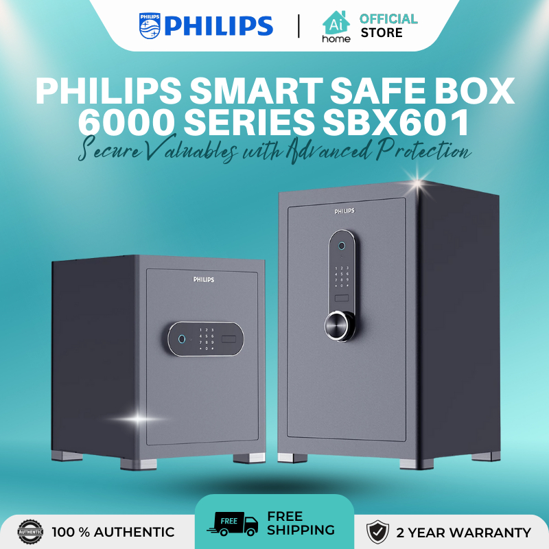 PHILIPS Smart Safe Box 6000 Series SBX601 Fingerprint PIN & Mechanical ...