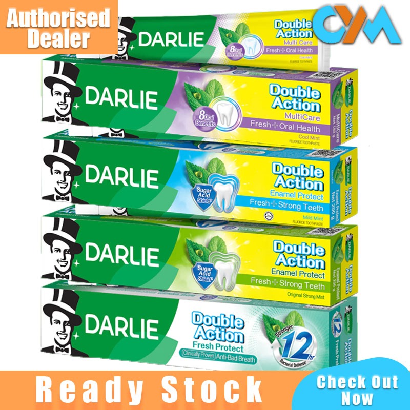 Darlie Ubat Gigi Toothpaste Double Action Multi Care 200g Mild Mint Cool Mint Original Strong ...