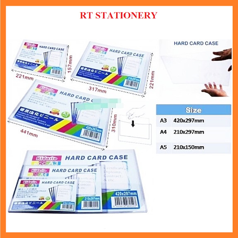 🔥Good Quality🔥 A3/ A4/ A5 Hard Card Case / Hard PVC Clear Case For Name ...