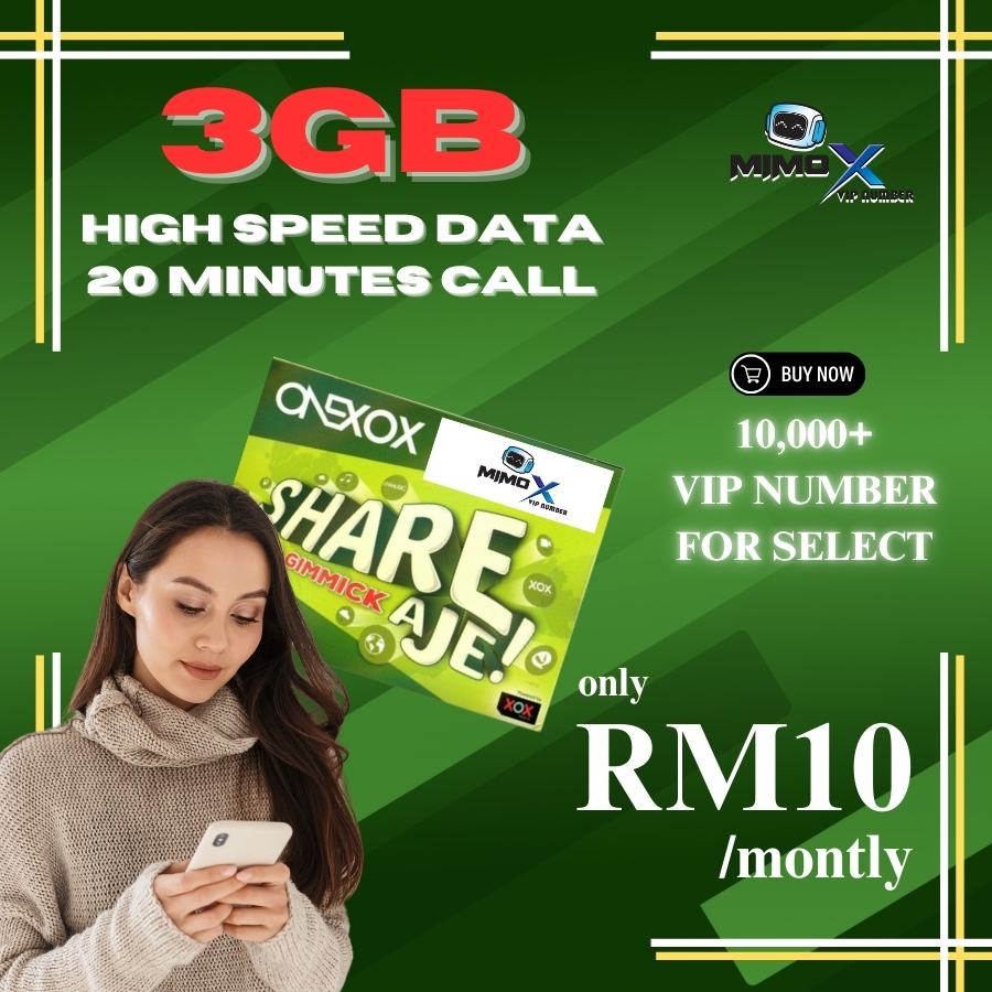 Onexox Simcard Xox Sim Card Black Simcard 3GB Data High Speed 20 ...