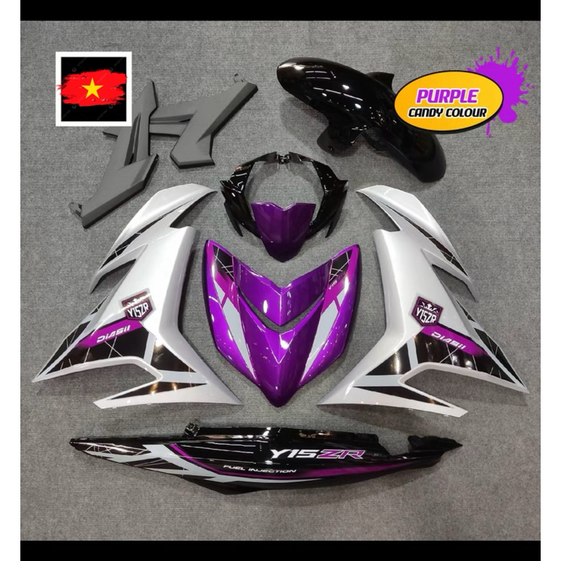 🇻🇳EXCITER HLY COVER SET Y15ZR V2 PURPLE TITAN（SIAP TANAM） | Shopee Malaysia
