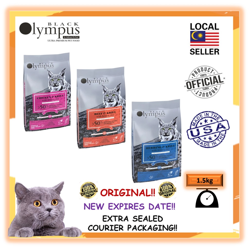 🌟100% ORIGINAL🌟Black Olympus Cat Food All Flavor 1.5kg | Shopee Malaysia