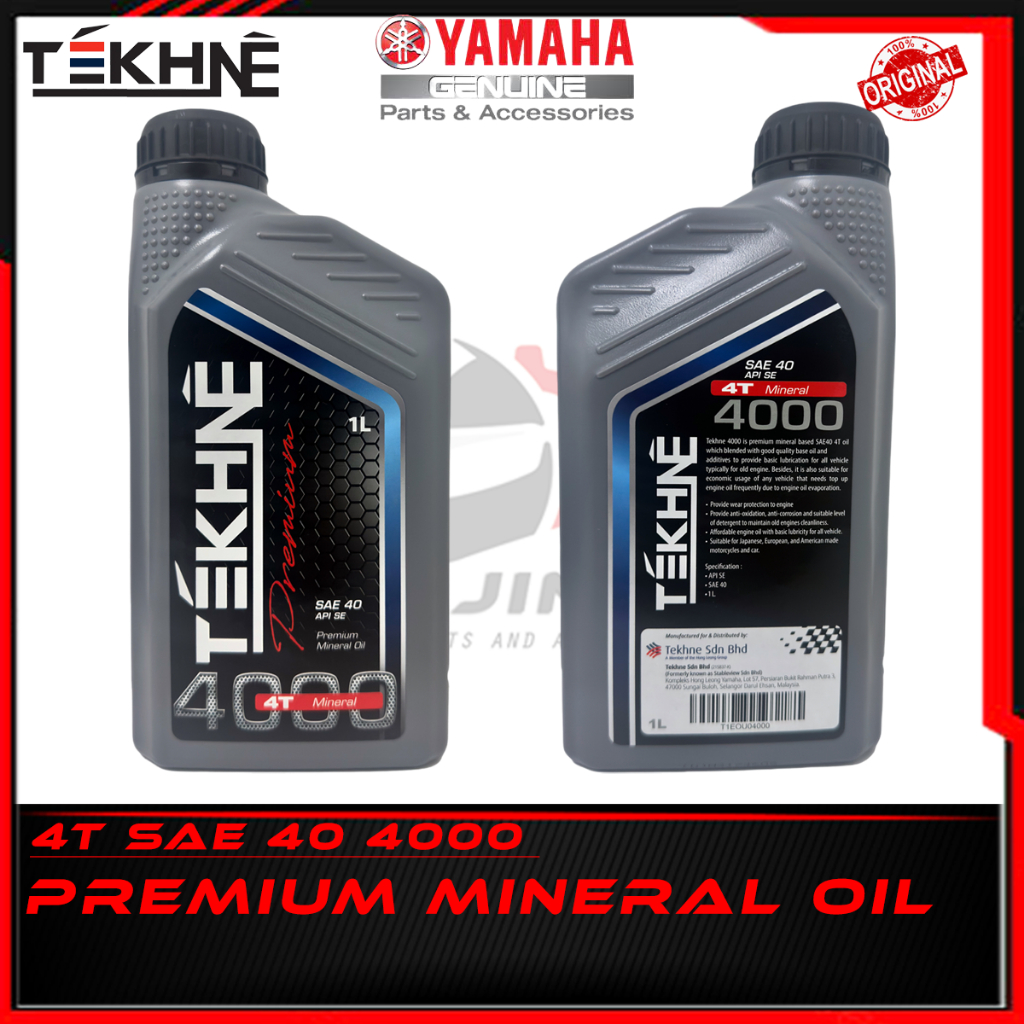 TEKHNE PREMIUM ENGINE OIL 4000 4T SAE 40 API SE 100% ORIGINAL HONG ...