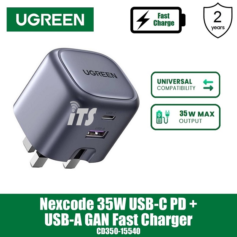 UGREEN Nexcode USB-C PD + USB-A GAN Fast Charger Adapter (CMD350-15540 ...