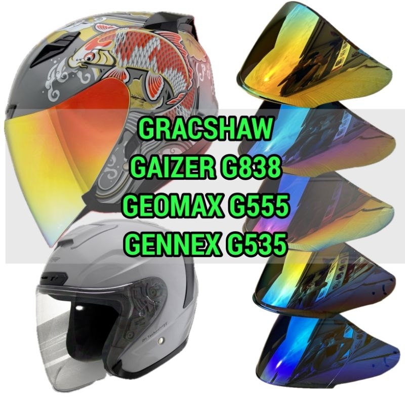 VISOR GRACSHAW G838 GAIZER SINGLE VISOR OPEN FACE G555 GEOMAX G535 ...