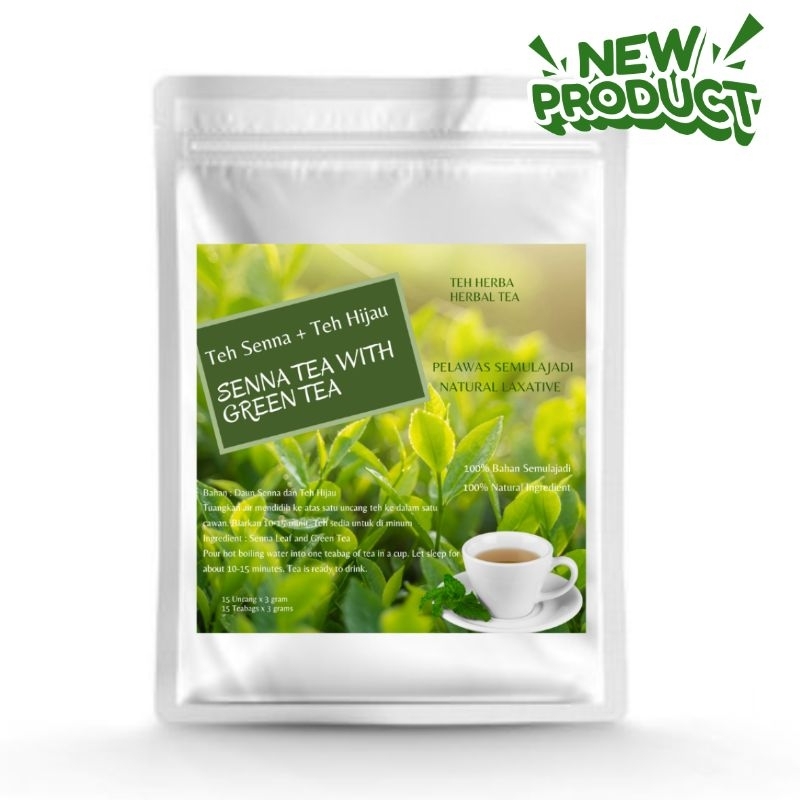 Teh Daun Senna Dengan Teh Hijau (15 Uncang x 3 gram) / Senna Tea with ...