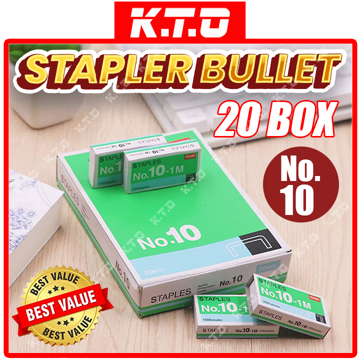 20 Unit / Box Max No.10-1M Stapler Bullet Refill Stationary Bullet ...