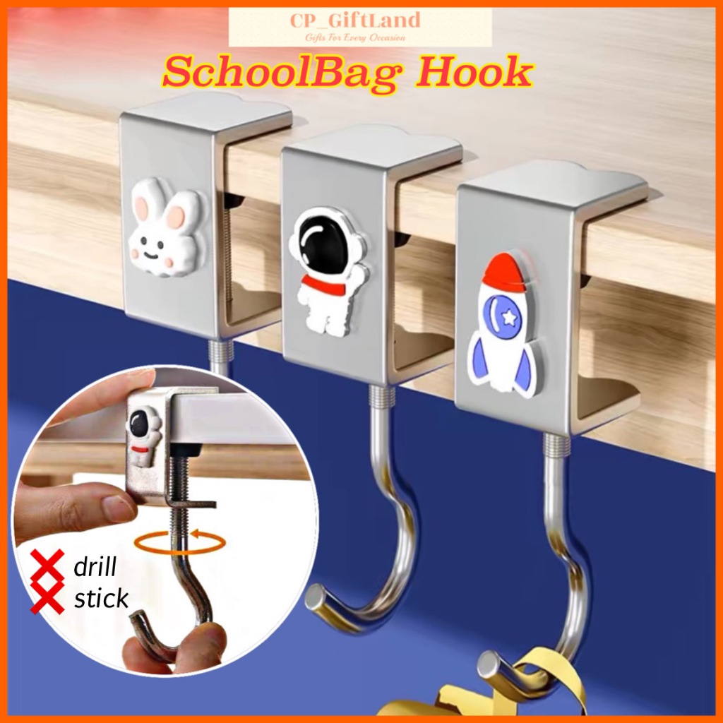Table Hook Adjustable Portable Punch Free Desk Bag Hook Hanger Holder ...