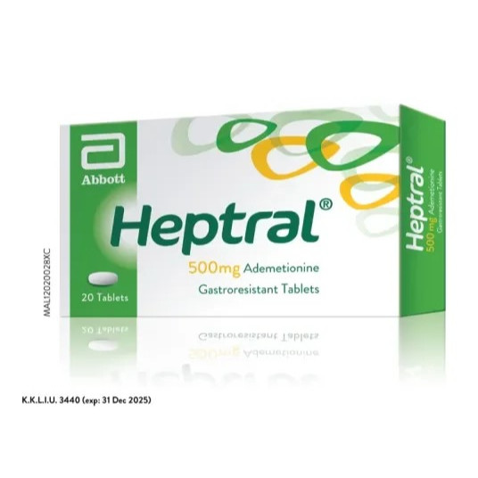 HEPTRAL 500MG ADEMETIONINE GASTRORESISTANT TABLET 20S | Shopee Malaysia