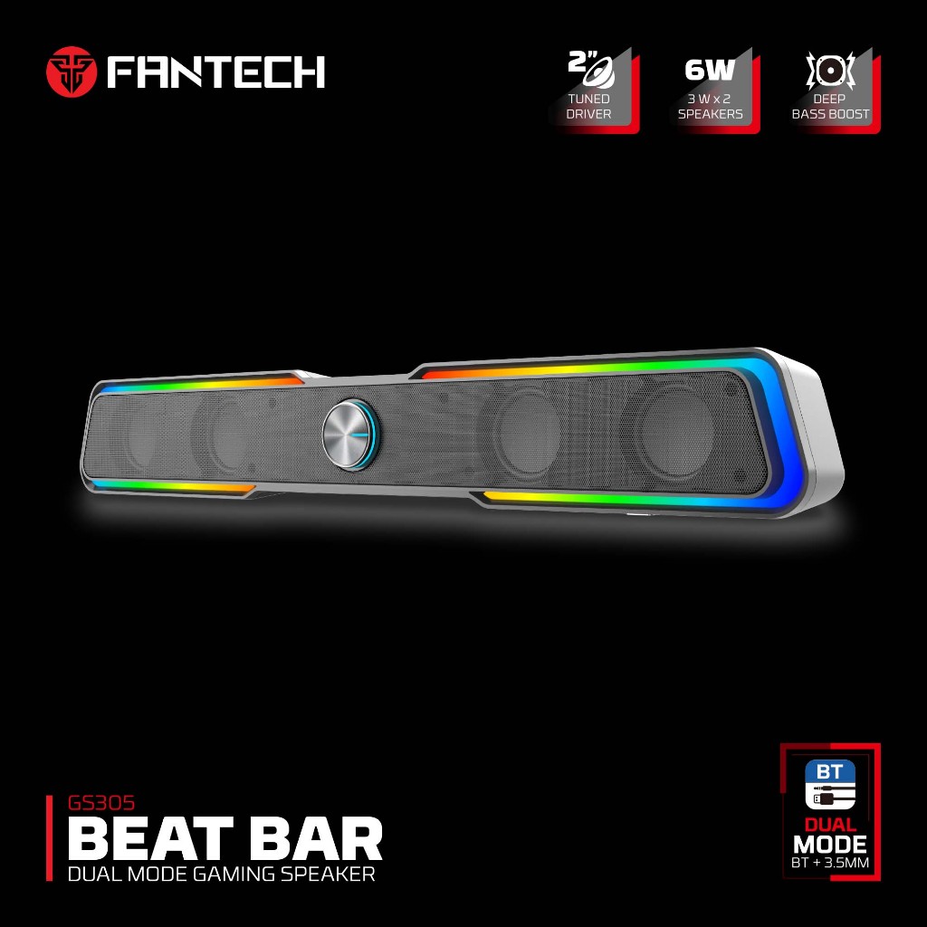 Fantech Bluetooth 5.3 Soundbar Dual mode RGB Lighting Gaming Speaker ...