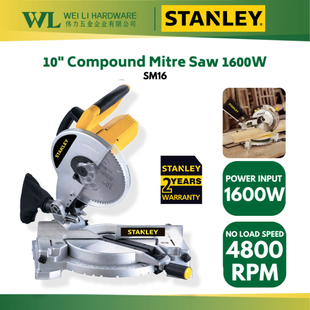 STANLEY Original SM16 10" Compound Miter Saw 1650W (2Year Warranty ...