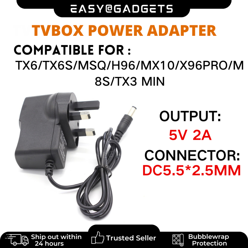 LOCAL SALLER Adapter 5V2A 5.5mm x 2.5mm Power Plug Adapter TV Android ...
