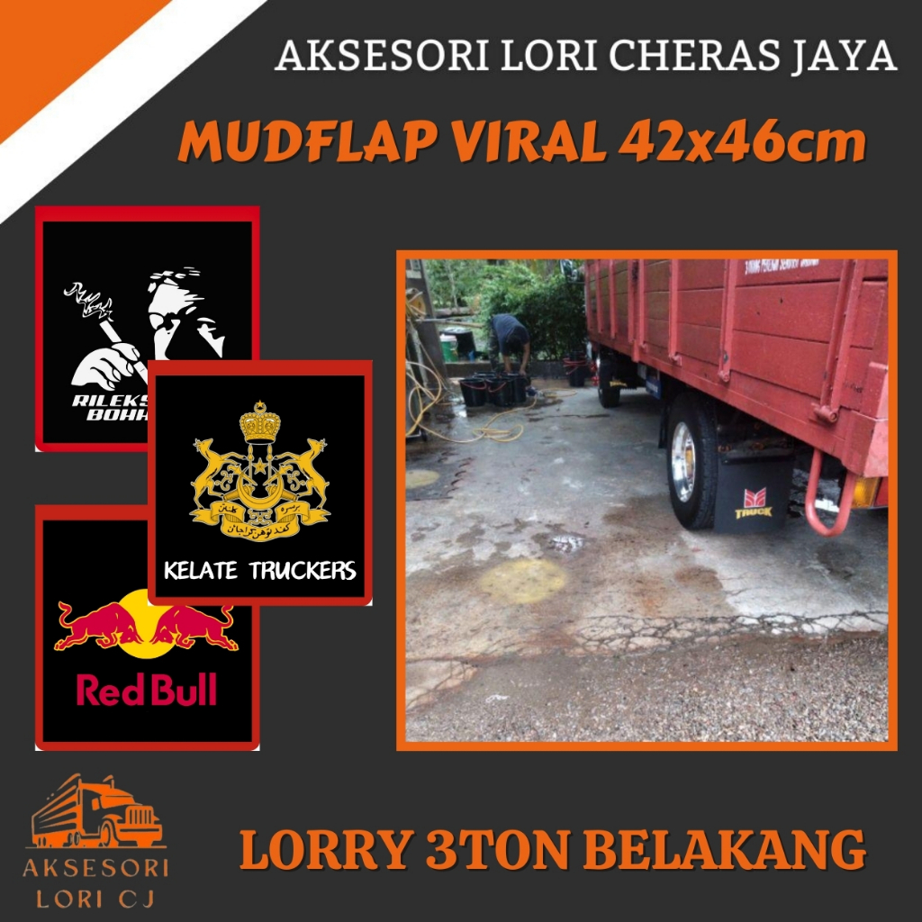 Aksesori Lori Cheras Jaya 3Ton Mudflap Lori Belakang 42cmx46cm PVC ...