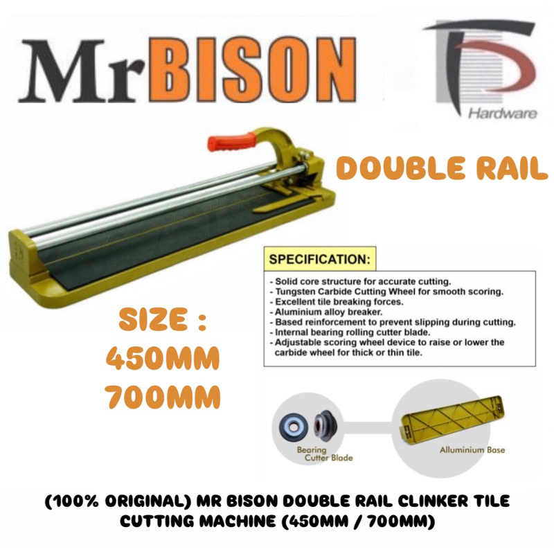 (100% ORIGINAL) MR BISON DOUBLE RAIL CLINKER TILE CUTTING MACHINE ...