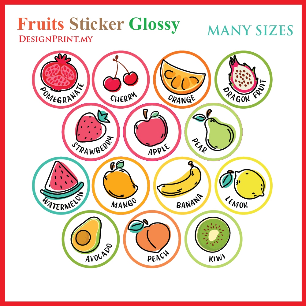 Fruits Sticker New / Stiker Pelekat Buah-buahan Baru | Shopee Malaysia
