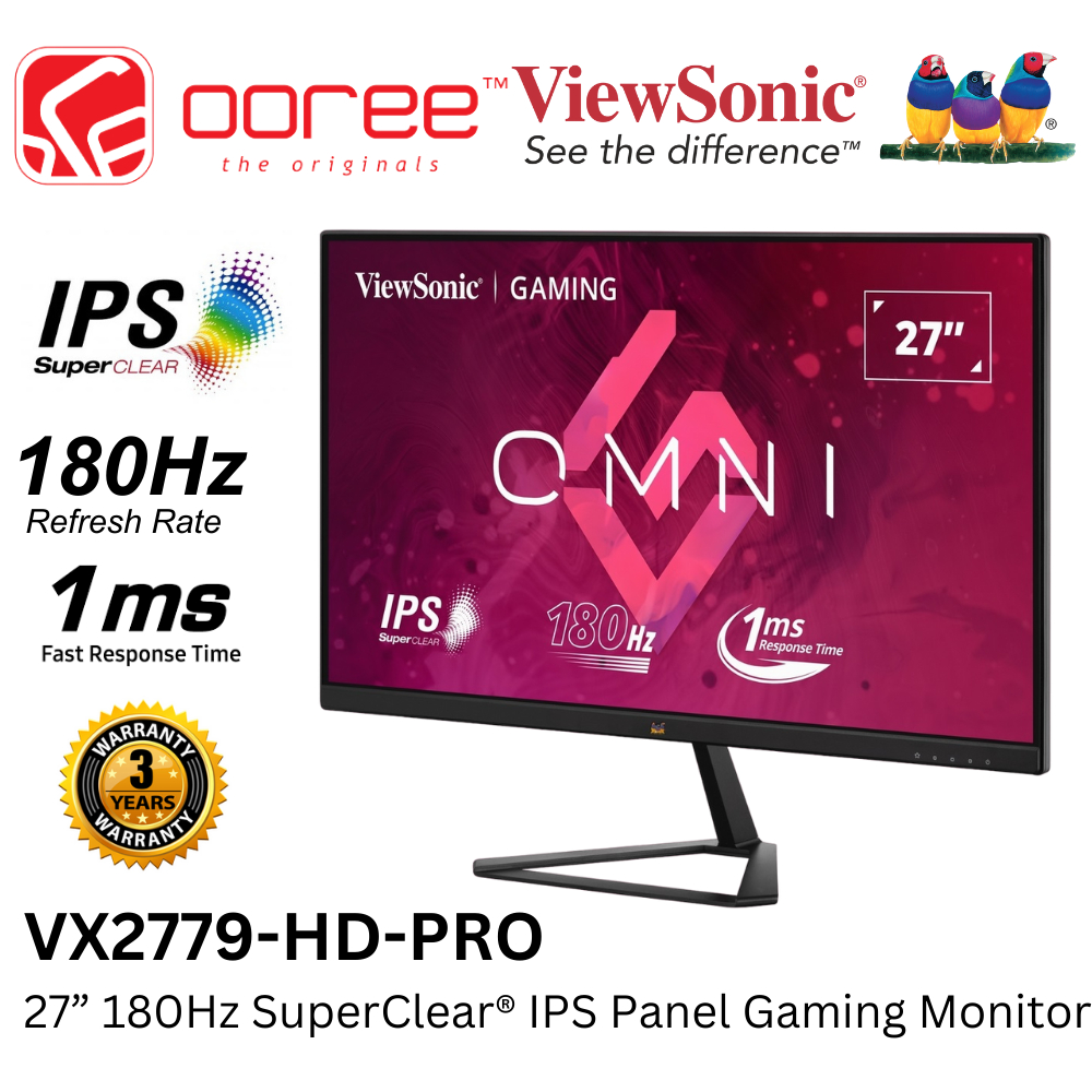VIEWSONIC 24” VX2479A-HD-PRO / 27" VX2779-HD-PRO LED FULL HD IPS PANEL GAMING LCD MONITOR (1MS ...