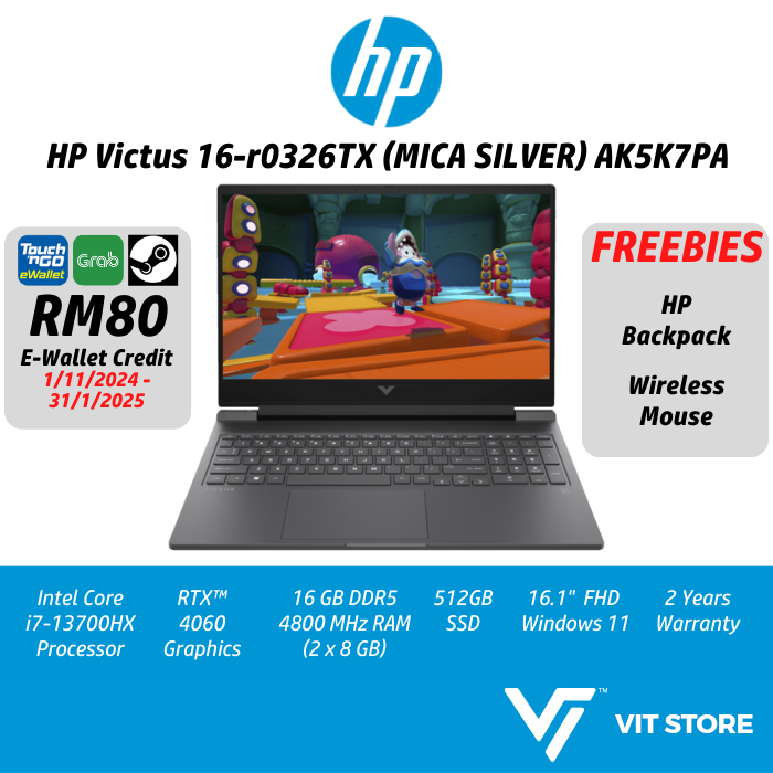 HP Victus Gaming Laptop 16-r0326TX Mica Silver AK5K7PA Intel i7-13700HX ...