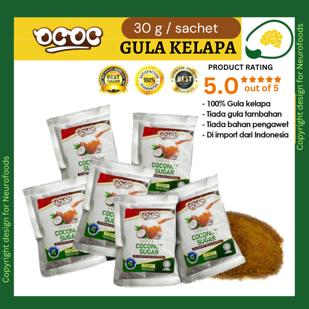 OCOC Coconut Sugar Gula Kelapa Organik Dr Rizal Abu Bakar 30g per ...