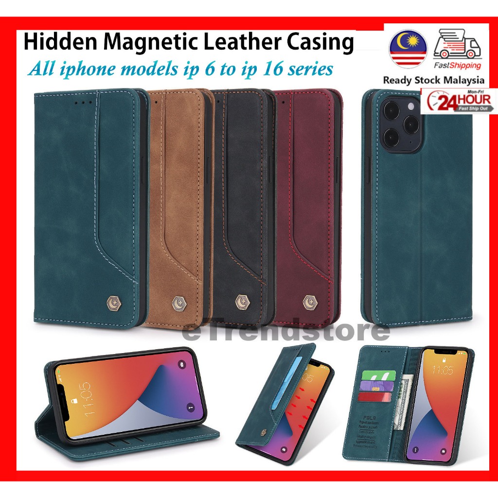 iPhone 17 16 15 14 13 mini 12 11 Pro Max Plus X XS max Moon Leather ...