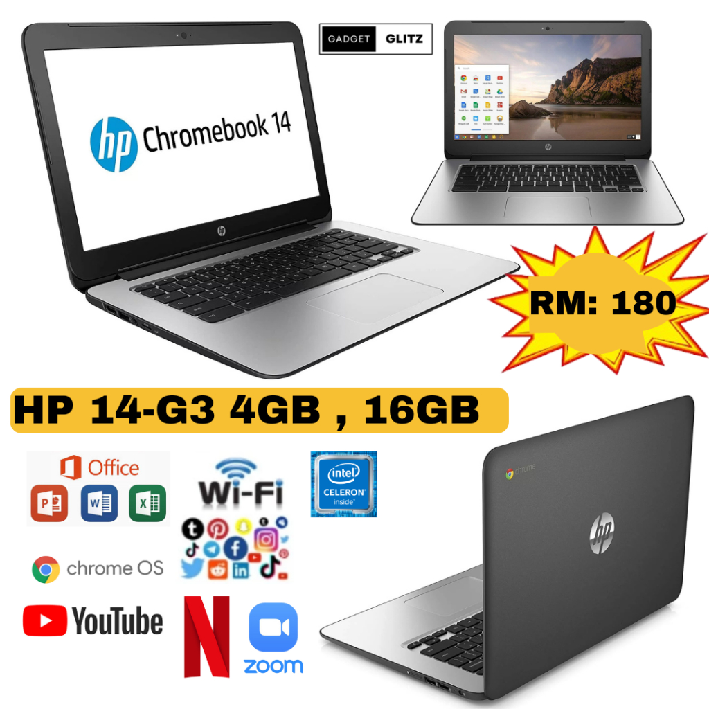 (Big Screen Chrome book 14-inch) Non Play Store HP Chromebook 14 G3 14 ...