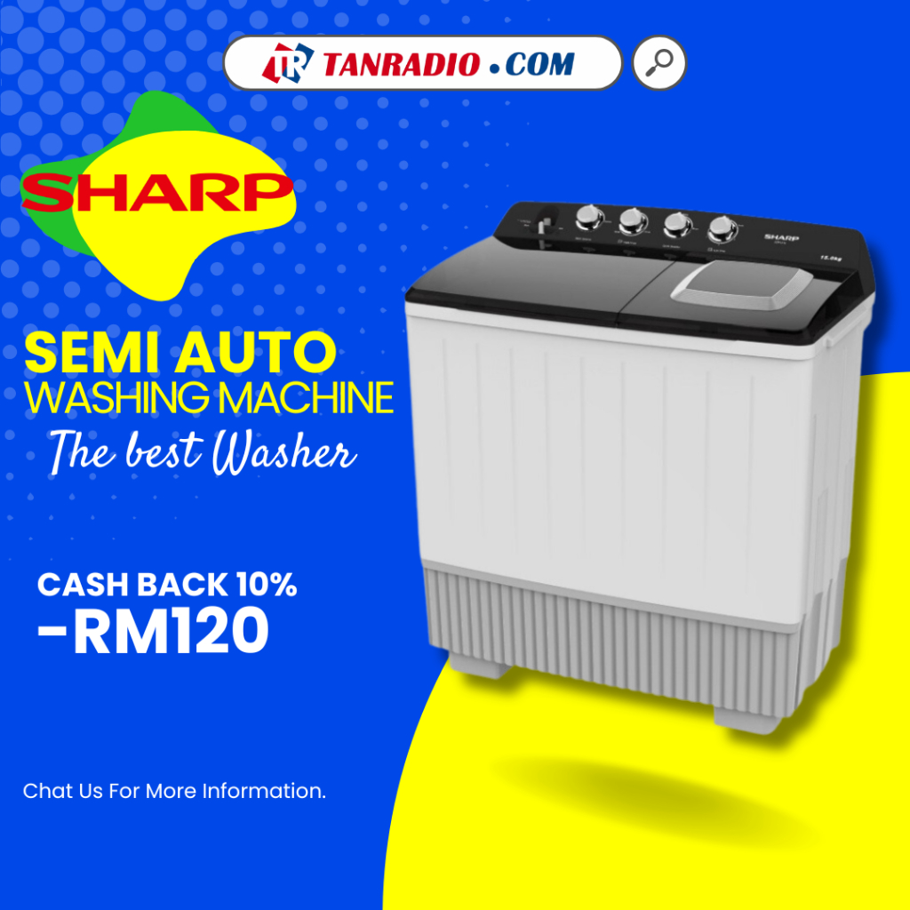 [FREE DELIVERY PROMO] Sharp (7KG, 8KG, 11KG, 13KG, 15KG) Semi Auto ...