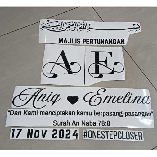 CUSTOM STICKER CERMIN ( STICKER SAHAJA ) UNTUK WEDDING/PERKAHWINAN ...