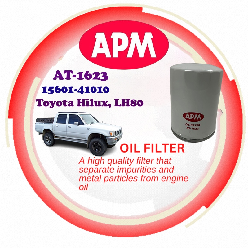 TOYOTA HILUX LN106, LH80 APM OIL FILTER / AT-1623 / 15601-41010 ...