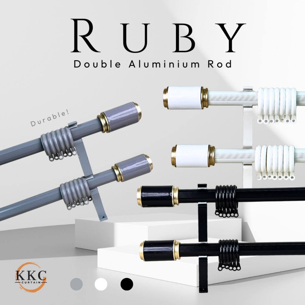 KKC RUBY Double Aluminium Curtain Rod/Kayu Langsir/Rod Langsir ...