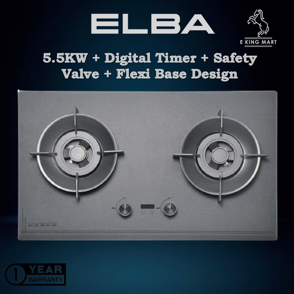 Elba 11.0kW Glass Built-in Gas Hob Timer Safety Device EGH-Q8622D(GR ...