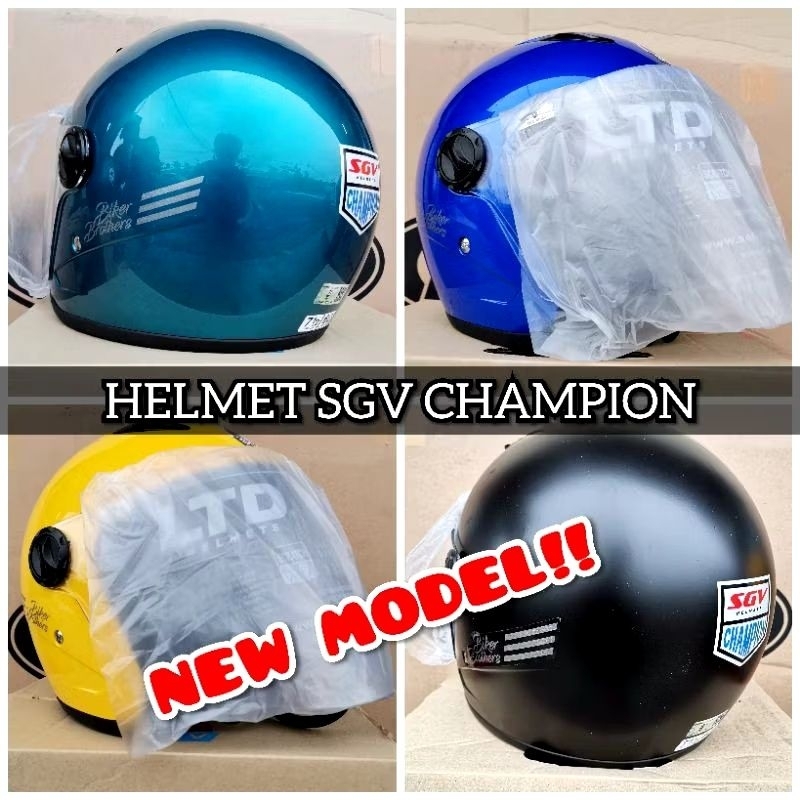 SIRIM CERTIFICATE ️HELMET SGV CHAMPION OPEN FACE MATT BLACK PETRONAS ...