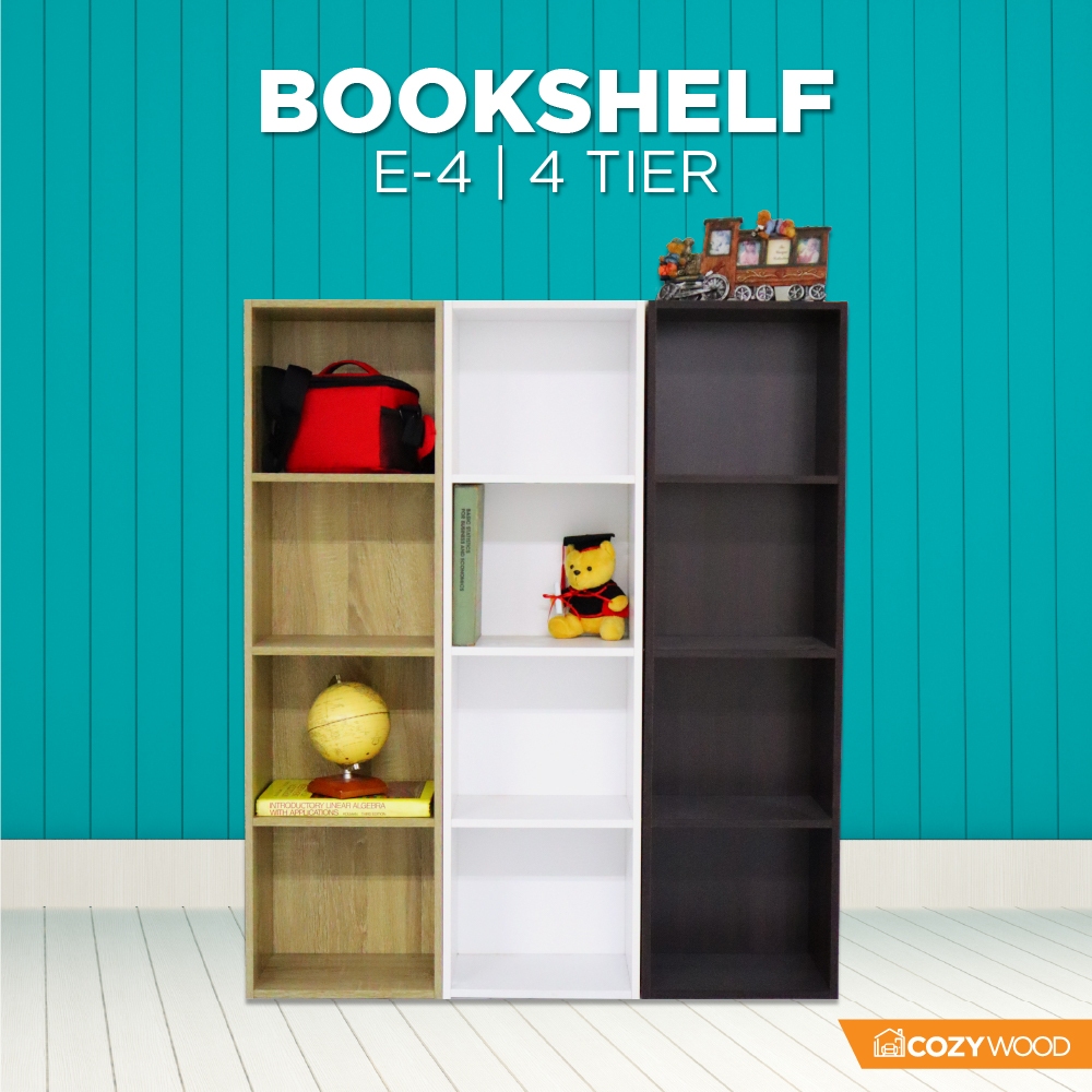 [COZY] 4 Tier Bookshelf/DIY Utility Shelf/Multipurpose Shelf/Rak Buku 4 ...