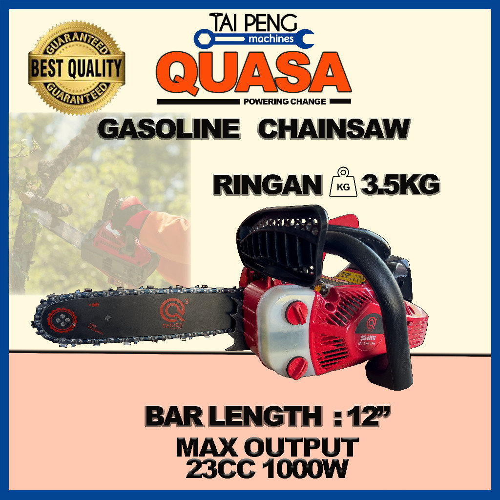 Quasa 12" Chain Saw Chainsaw Machine Heavy Duty Mesin Gergaji Pokok 2 ...