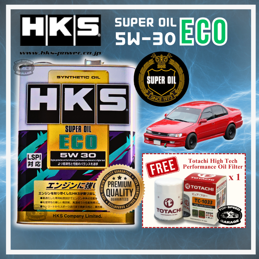 TOYOTA COROLLA SEG AE101 - HKS SUPER OIL ECO 5W30 4L FULLY SYNTHETIC ...