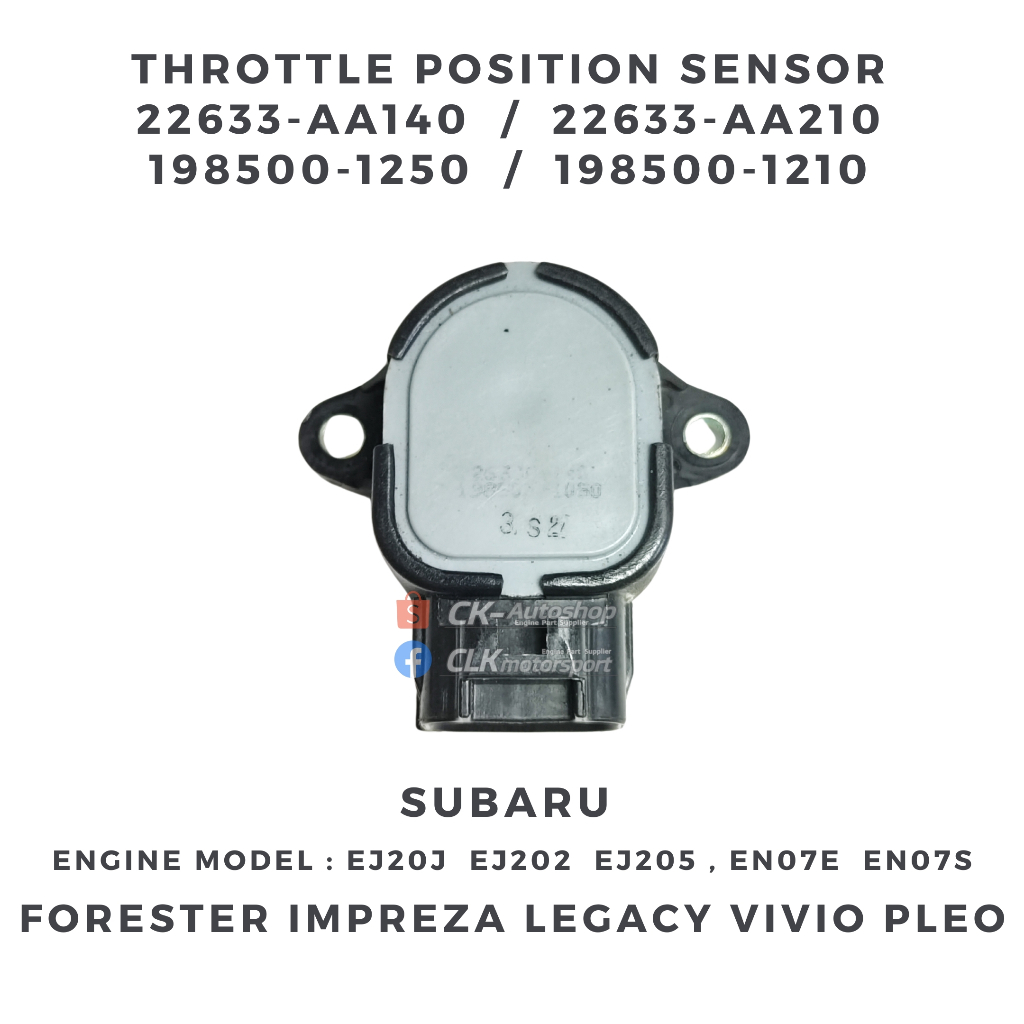 22633-AA140 / 198500-1050 TPS Sensor - Subaru EJ20 EJ22 EJ25 EN07 ...