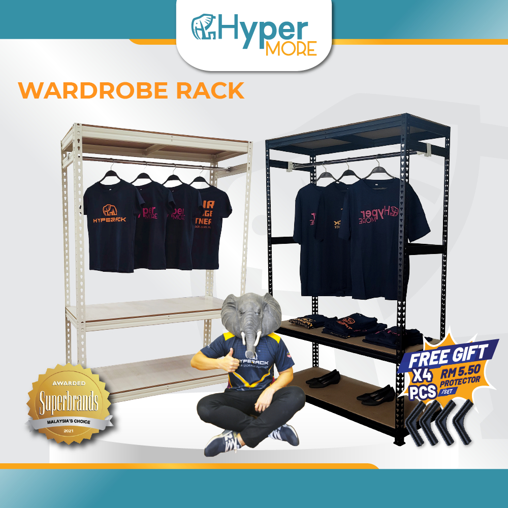 HYPERMORE Boltless Rack Clothing Storage Laundry Hanger Cloth Organizer ...