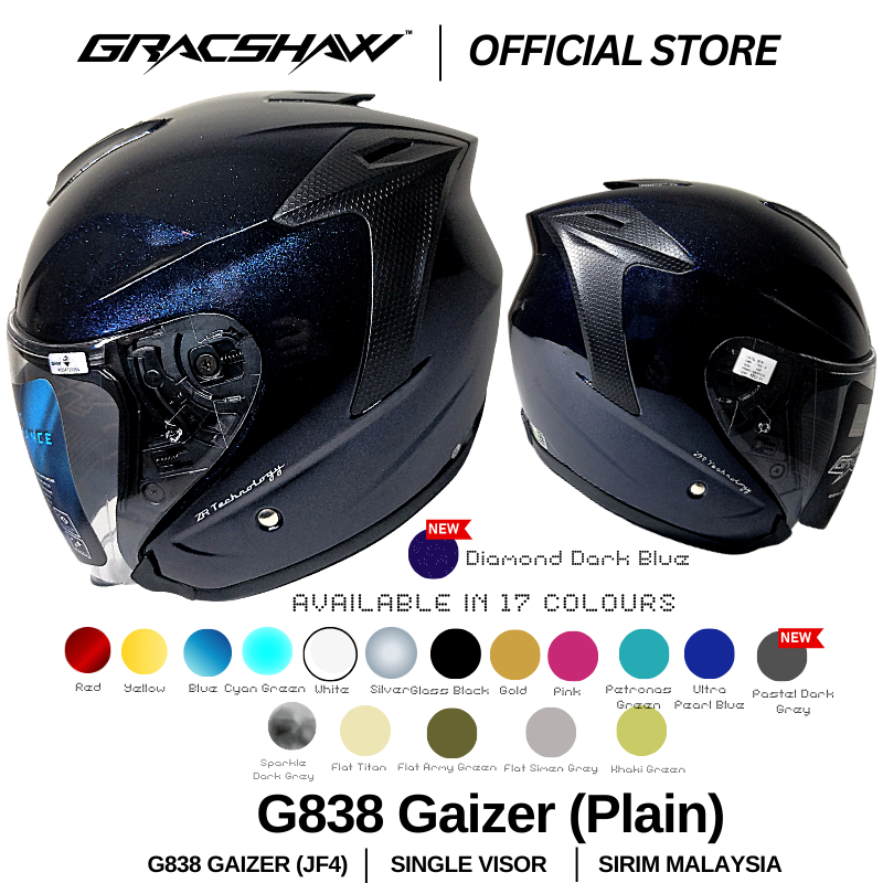 💯Original Gracshaw Helmet Gaizer G838 Open Face Helmet | Shopee Malaysia
