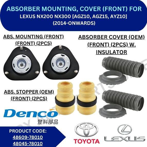 ABSORBER MOUNTING, COVER, STOPPER (FRONT) FOR LEXUS NX200 NX300 [AGZ10 ...