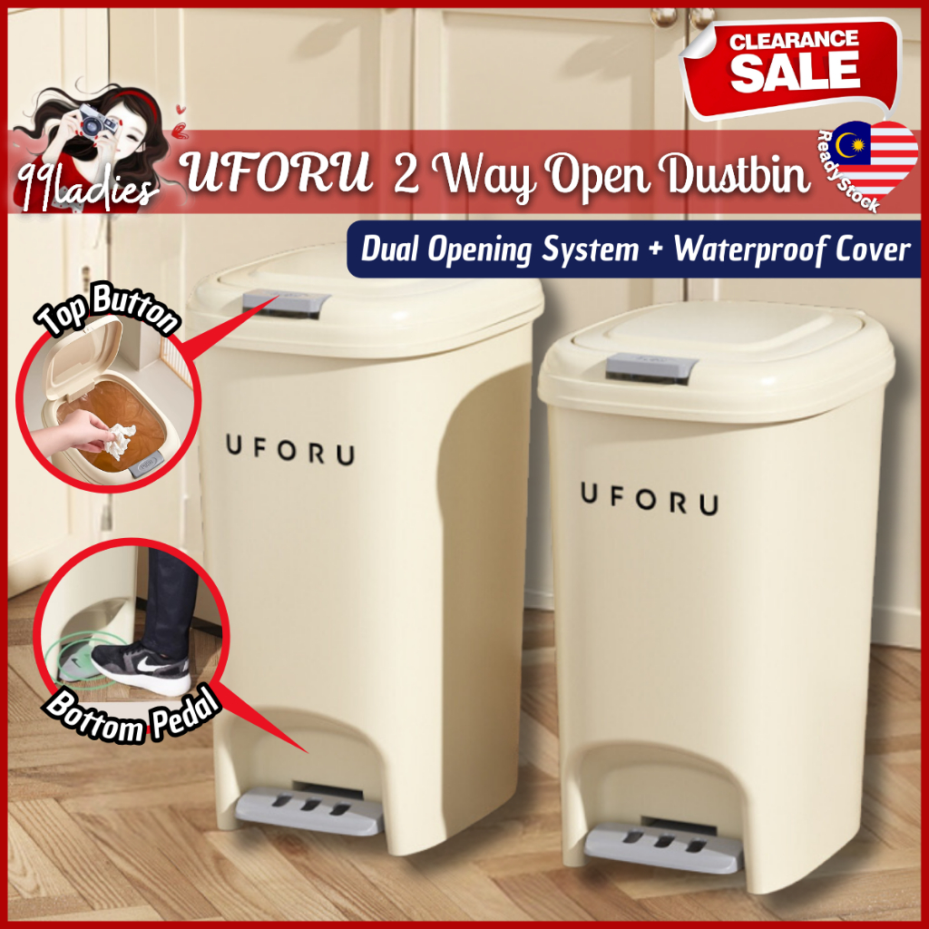 99LADIES 8L Large Capacity Dual-Opening Cover Dustbin Anti Odor and ...