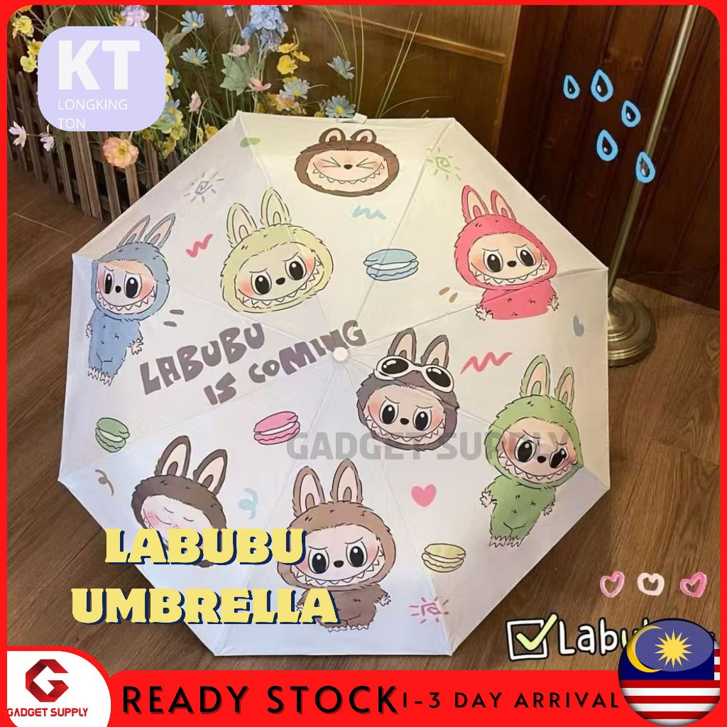 Labubu And cotton cute Automatic Umbrella Rain or Rain Dual-use Folding ...