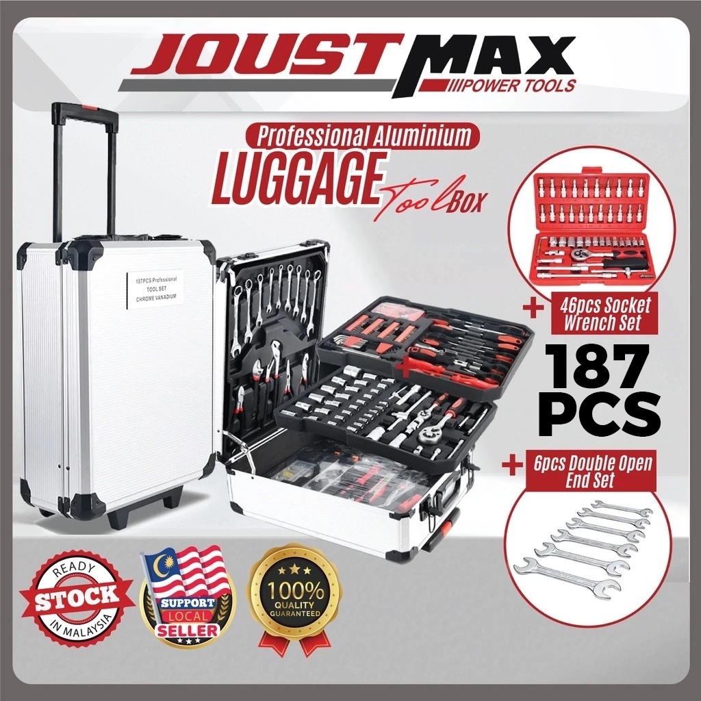 TBS187 187PCS Aluminium Luggage Tool Box Set Multi Package Professional ...